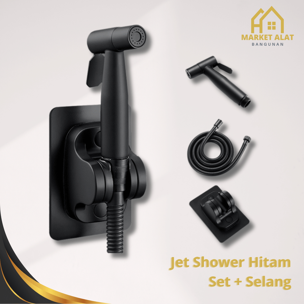 HITAM Jet Shower+Black Hose/One Set Bathtub Faucet/Doff Jet Shower Head ...