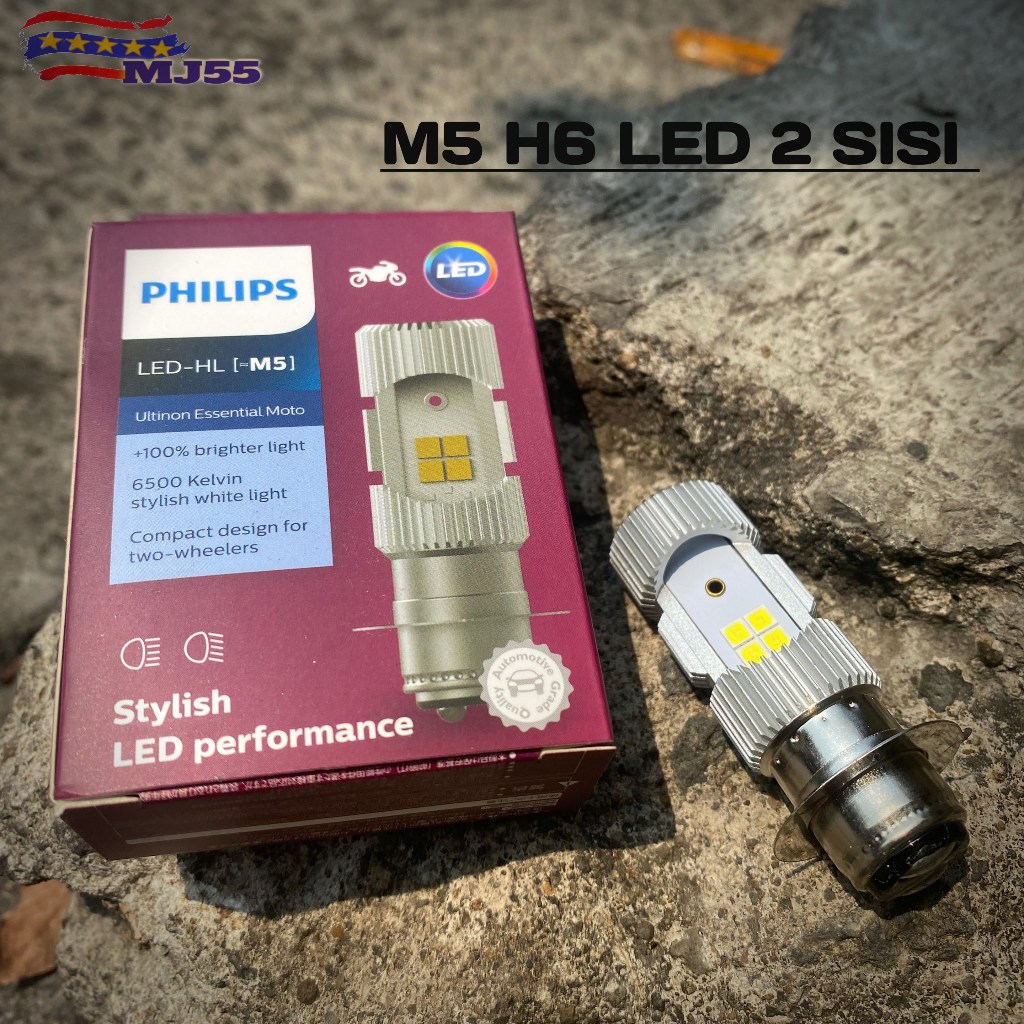 Philips ORIGINAL M5 12VOLT 6watt LED Motorcycle Headlight - 2-sided LED ...