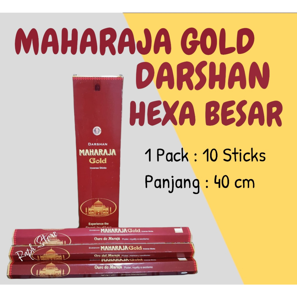 Hio Darshan Maharaja Maharaja Gold Hexa Incense 10 Sticks - Hexa Long ...