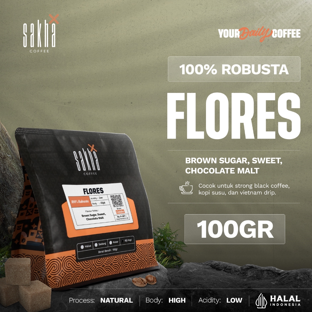 Flores Bajawa Robusta Coffee Roast Beans Espresso 100 Gram Powdered ...