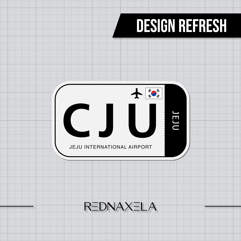 Jeju Vinyl Sticker International Airport Code CJU Sign Sticker | Shopee ...