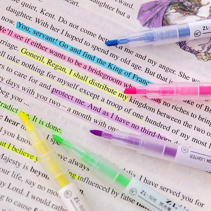 Highlighter Pen 2-sided Color Marker For Notes | Shopee Malaysia