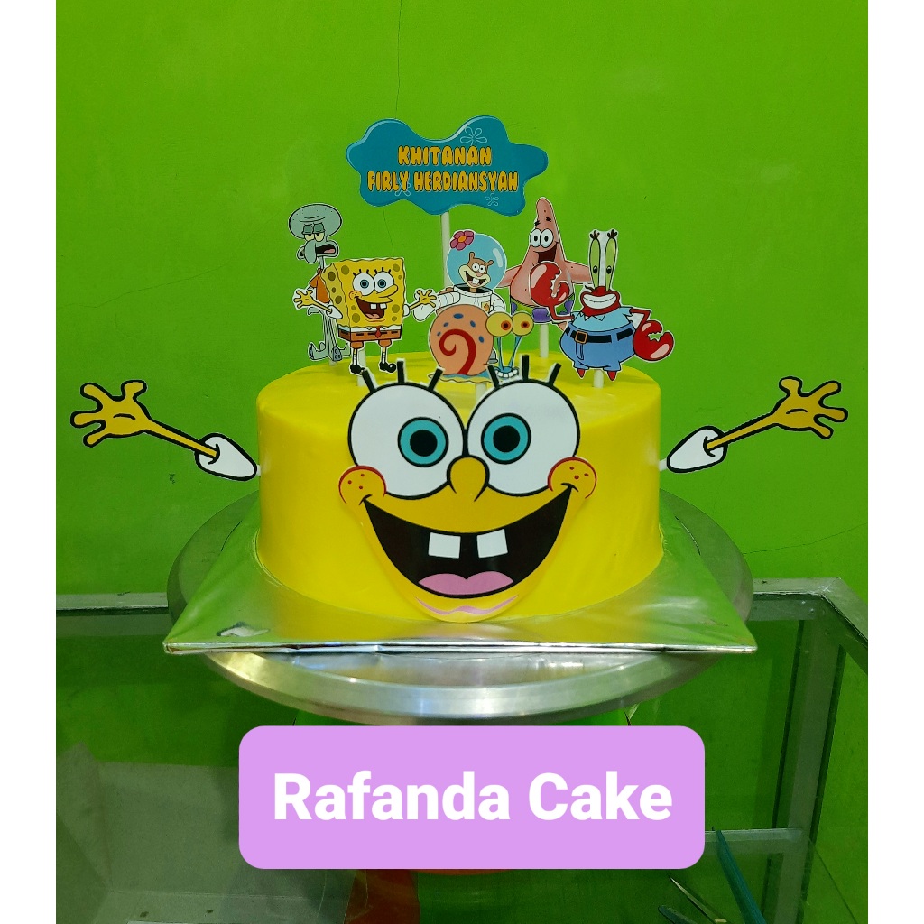 Spongebob square pants birthday cake Topper, custom name birthday ...