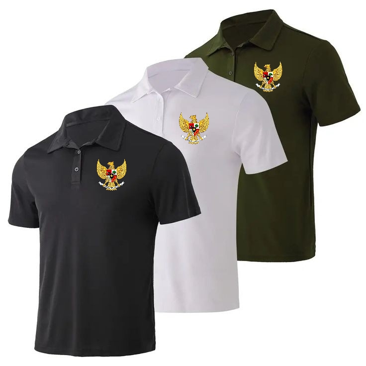 Adult men's collared t-shirts with garuda logo, men's collared shirts ...