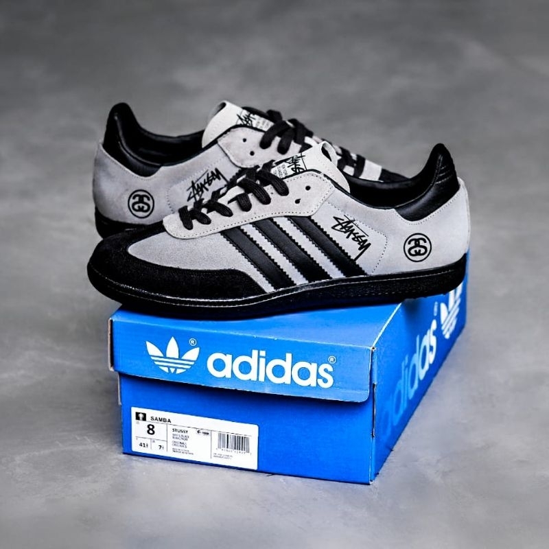 Adidas Samba Og X Stussy Gray Black Authentic Casual Shoes | Shopee ...