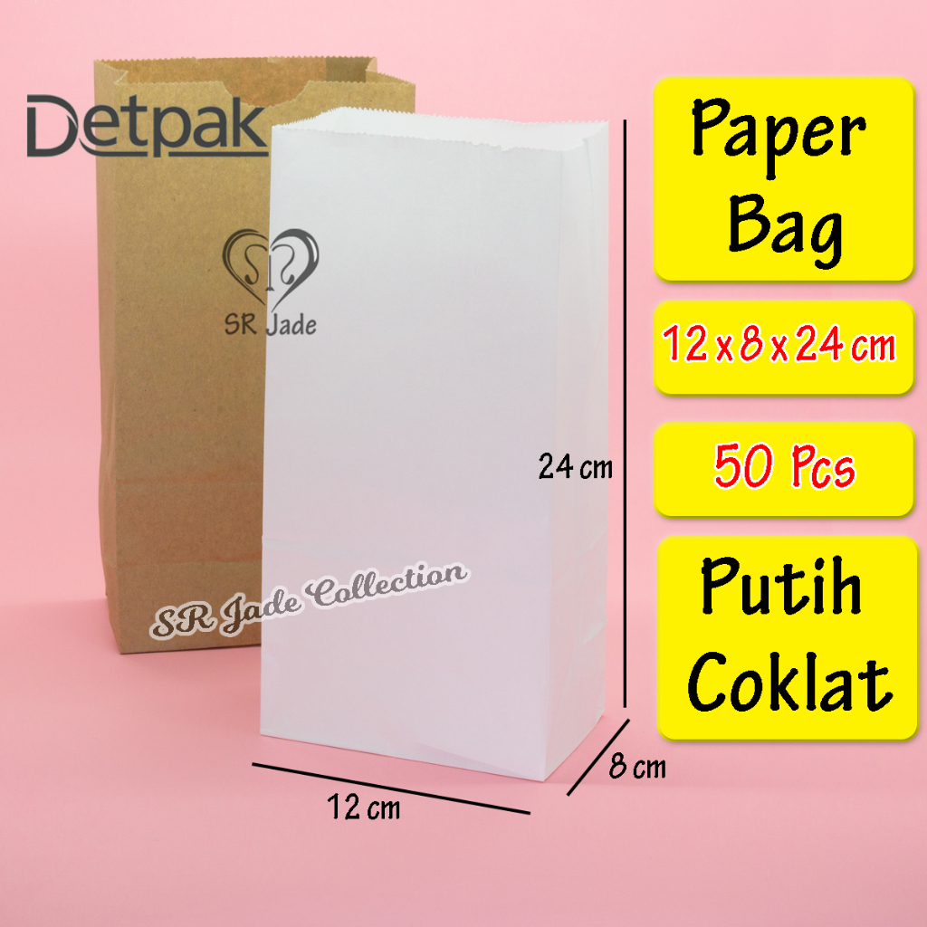 [50 Pcs] Paper Bags Paper Bags Fried Chicken Snack Bread Bags Detpak ...