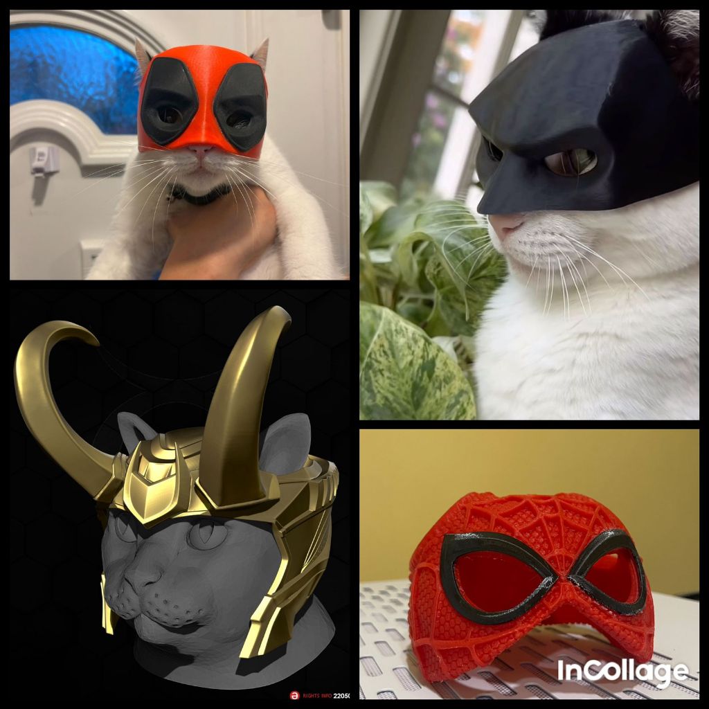 Cat Mask Batman Deadpool Spiderman Loki Cat Mask Cat Toy | Shopee Malaysia