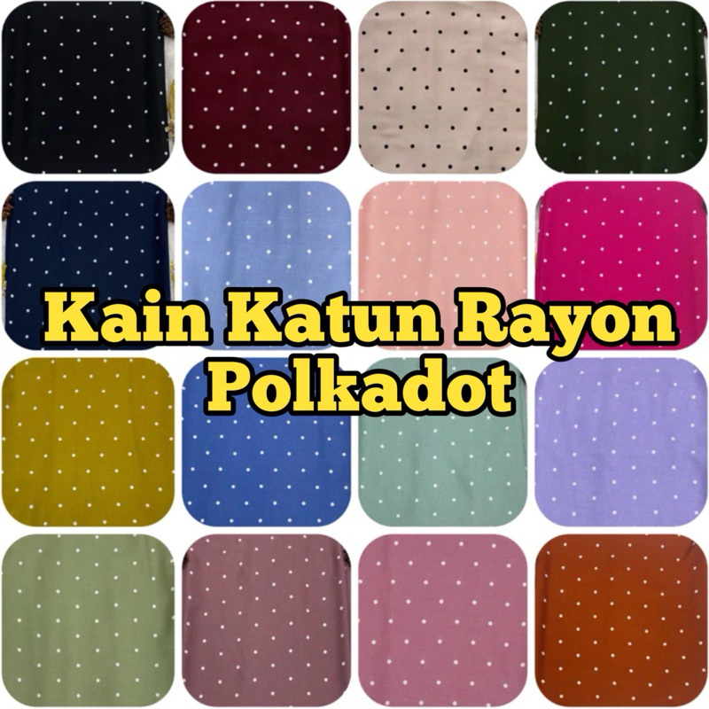 KATUN Polka Dot Motif Viscose Premium Rayon Cotton Fabric (0,5m ...