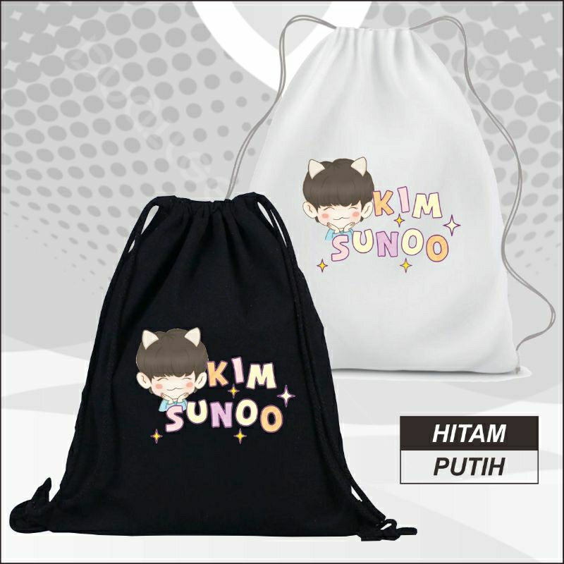 Kim Sunoo Enhypen Kpop Korean Canvas Drawstring Bag Cute Chibi | Shopee ...