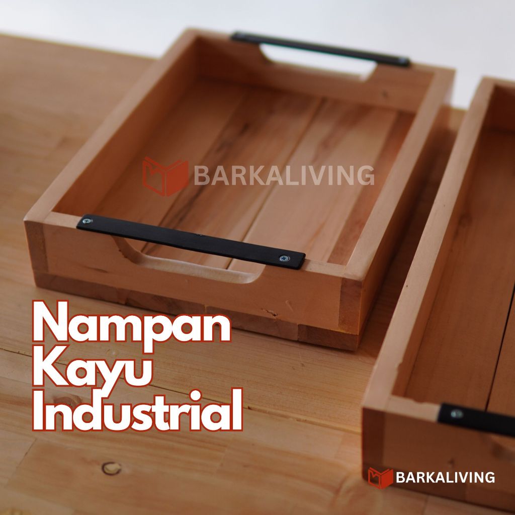 KAYU Industrial Rustic Wood Tray Multipurpose Wooden Tray Tray | Shopee ...