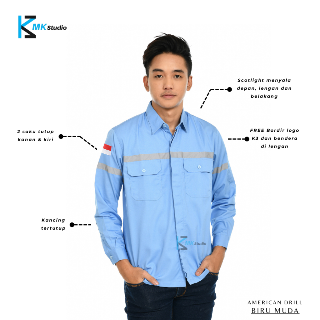 KEMEJA Safety work uniforms/Field project work shirts/k3 field work ...