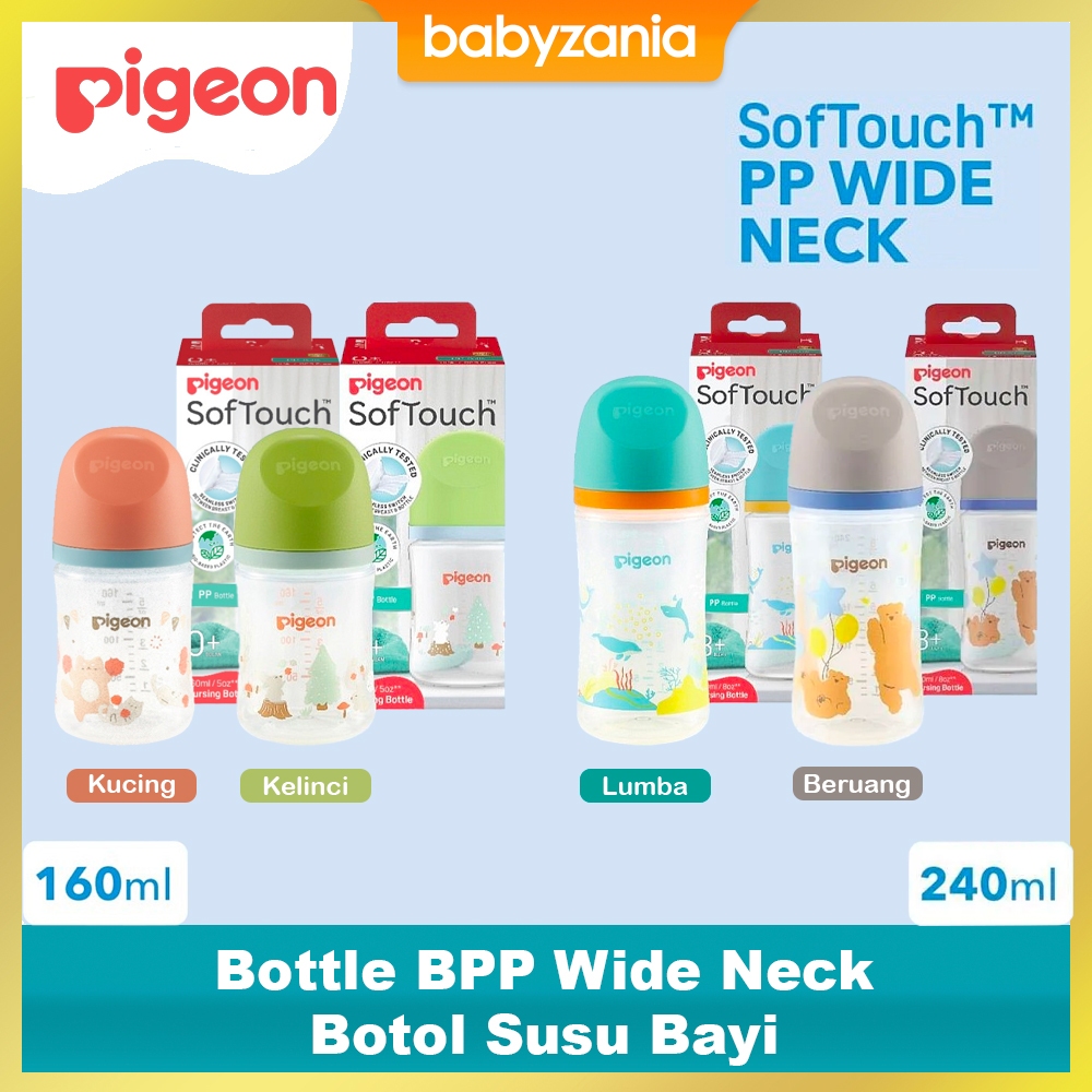 Pigeon Bottle BPP Wide Neck Baby Milk Bottle 160ml / 240ml - Rabbit ...