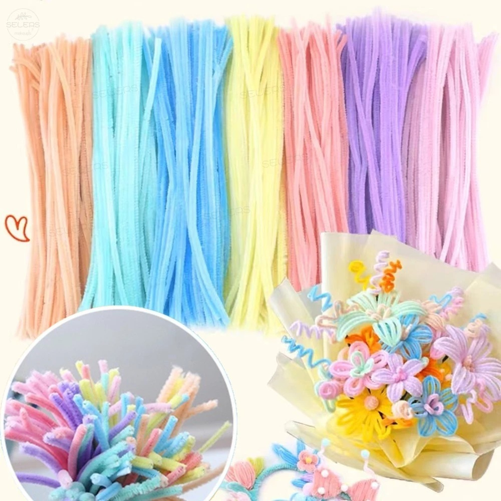 Pipe Cleaner Mercy Feather Wire, Pack Of +- 100pcs. Pastel Color Mix ...