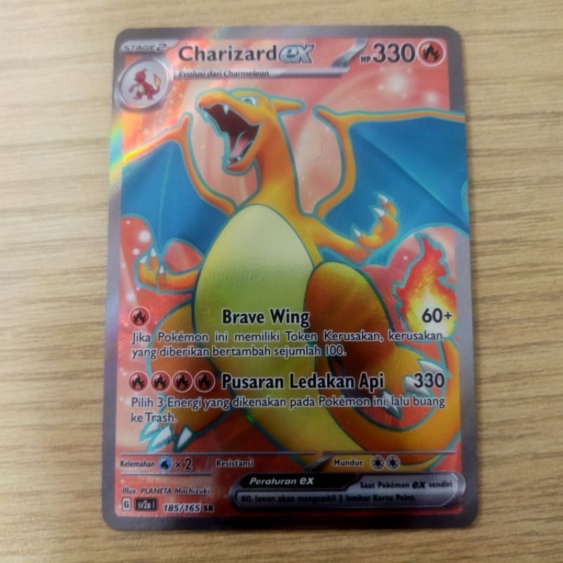 Pokemon card Charizard EX SR 185 /165 Pokemon 151 TCG Pokemon Indonesia Original | Shopee Malaysia