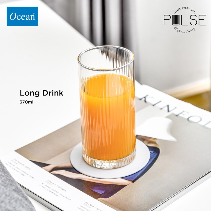 Ocean PULSE Long Drink Premium Glass / Glass Drinking Glass Cafe Iced Tea Hi Ball Thickness 13oz ...