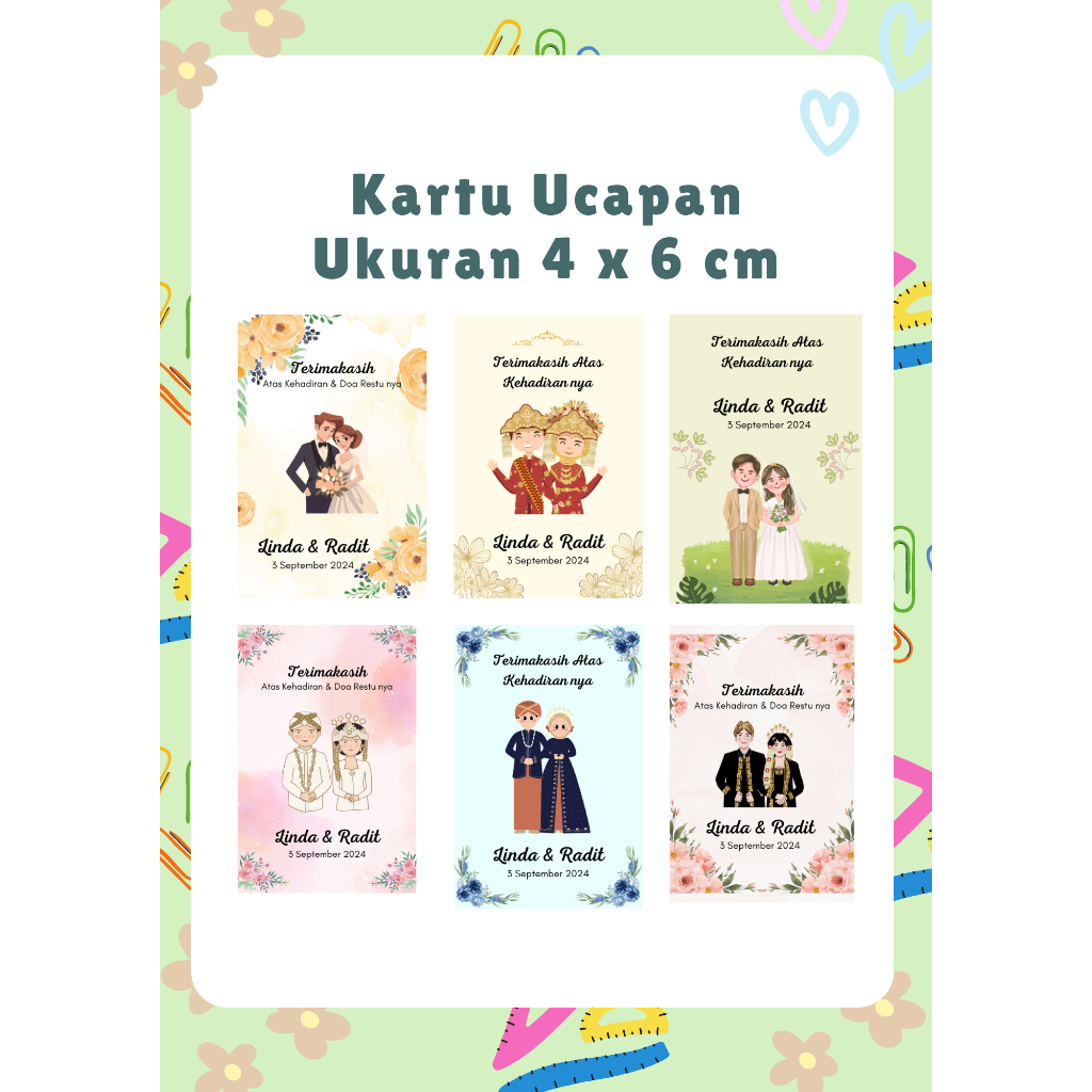 Souvenir WEDDING GREETING CARDS / SOUVENIR CARDS / WEDDING THANK YOU ...