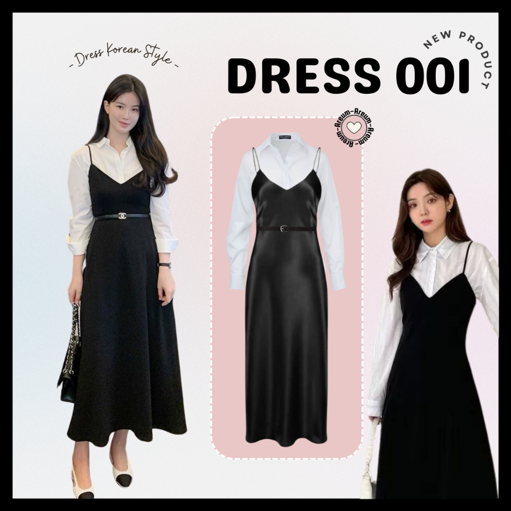 KEMEJA PUTIH HITAM - - Dress 001 | Dress Kece Kece (Black Satin Overall ...