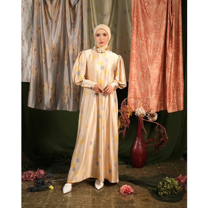 Kamima - Ikat Series - Sekar Dress in Orange Dusty | Shopee Malaysia