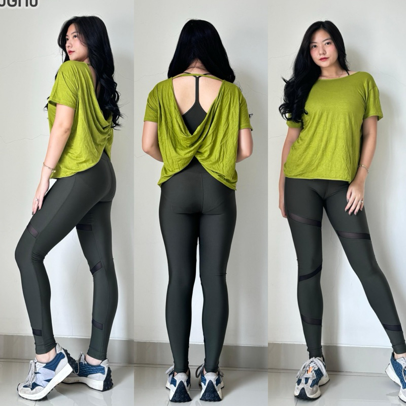 Winnie rayoon Crop Sports Clothes + fitness Bra + TA Leggings | Shopee Malaysia