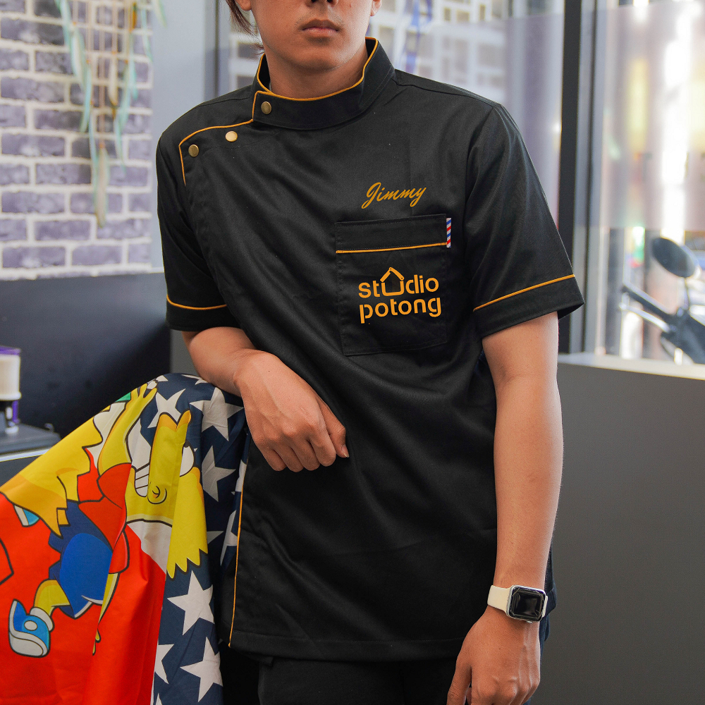 KEMEJA / Shirt Barber Shirt Chef Shirt Barbershop Shirt Hair Chef Shirt ...