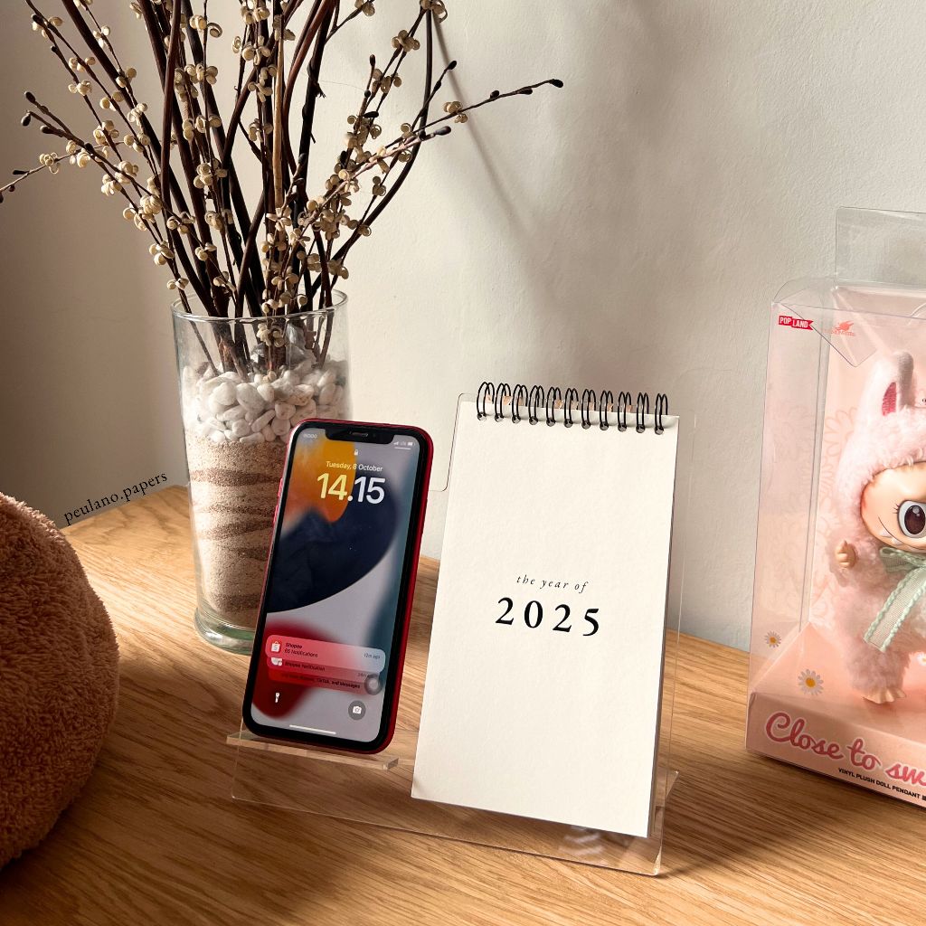 Acrylic Planner Calendar 2025 Aesthetic Desk Calendar With Phone Holder ...