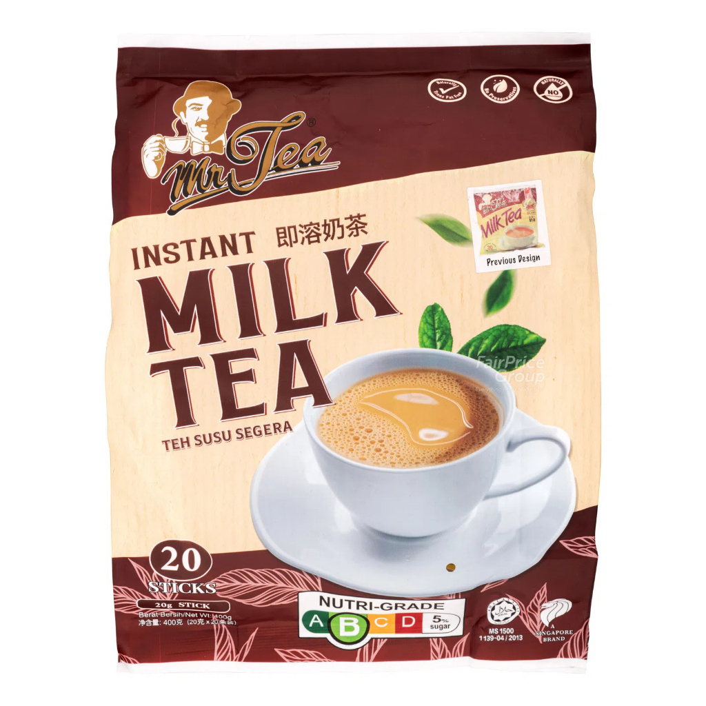 Mr Tea Milk Tea Singapore 20sachet Instant Tarik Tea Milk Tea Less Sugar Milk Tea 3 in 1 ...