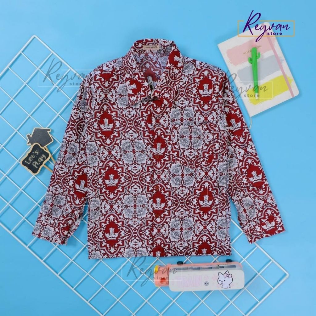 National Batik Elementary School Uniform With Nation Flower Batik Motif ...