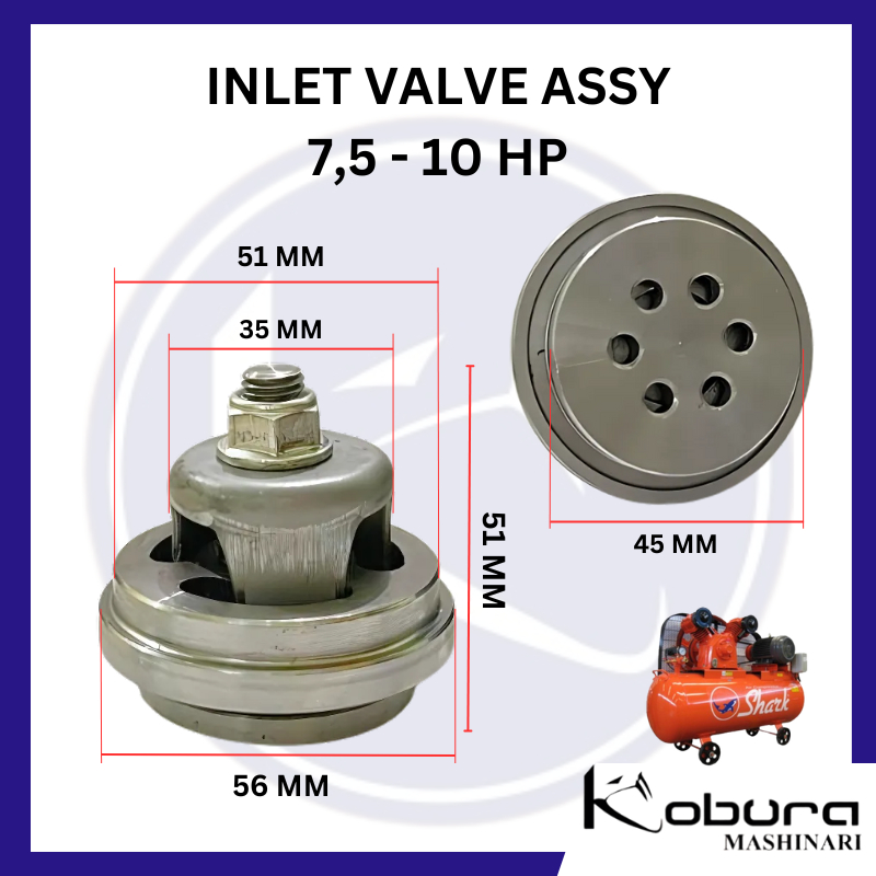 Inlet Valve Assy 7,5 - 10 HP Air Compressor 7,5 HP and 10 HP | Shopee ...