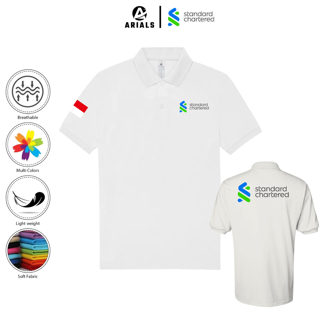 Arials Polo shirt CHARTERED STANDARD BANK Collar T-shirt | Shopee Malaysia