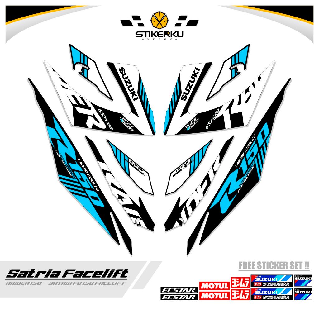 Facelift SATRIA STICKER / MTF 22 / SATRIA F 150 STRIPING NEW / SETIKER ...