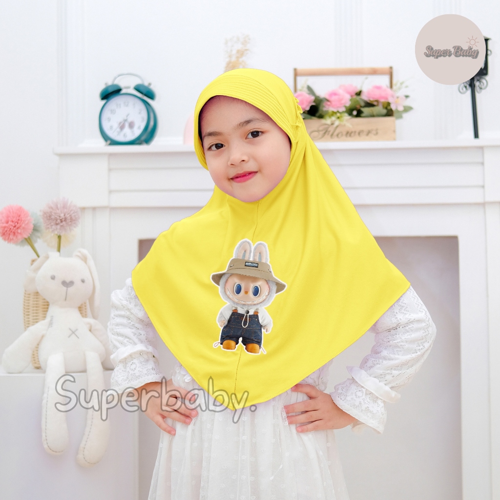 Labubu Character Kindergarten-Primary School Hijab Age 4-7 Years ...