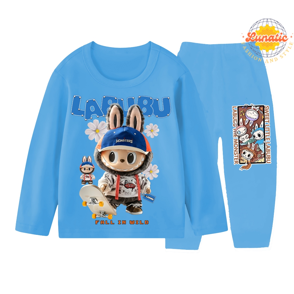 Long sleeve pajamas for boys and girls sizes 1-10 years with LABUBU ...