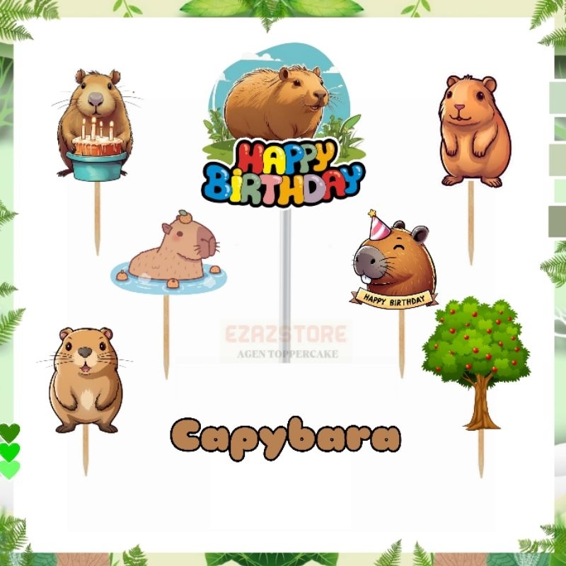 Capybara cake topper, cake topper, birthday cake decoration, capybara ...