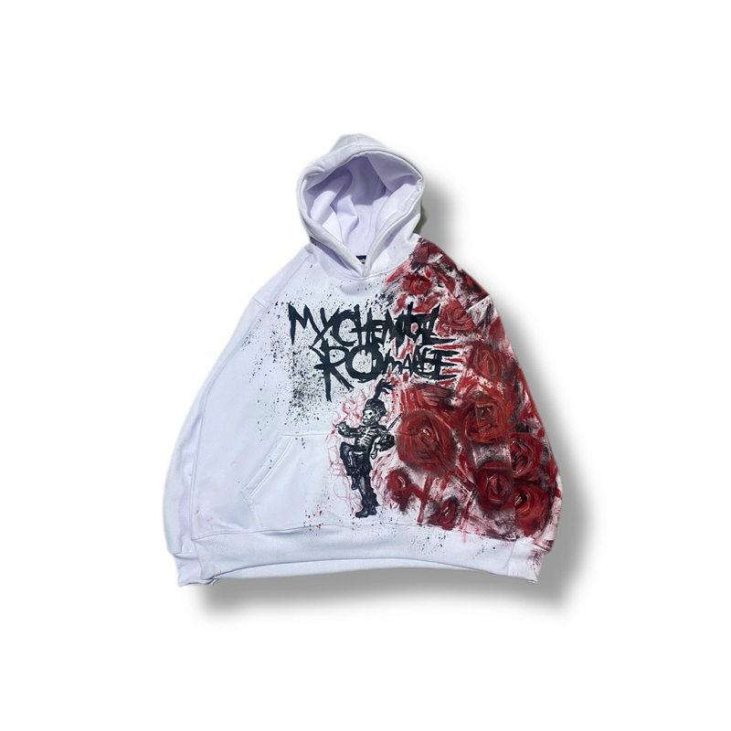 Boxy hoodie painted reworked mcr (rose) | Shopee Malaysia