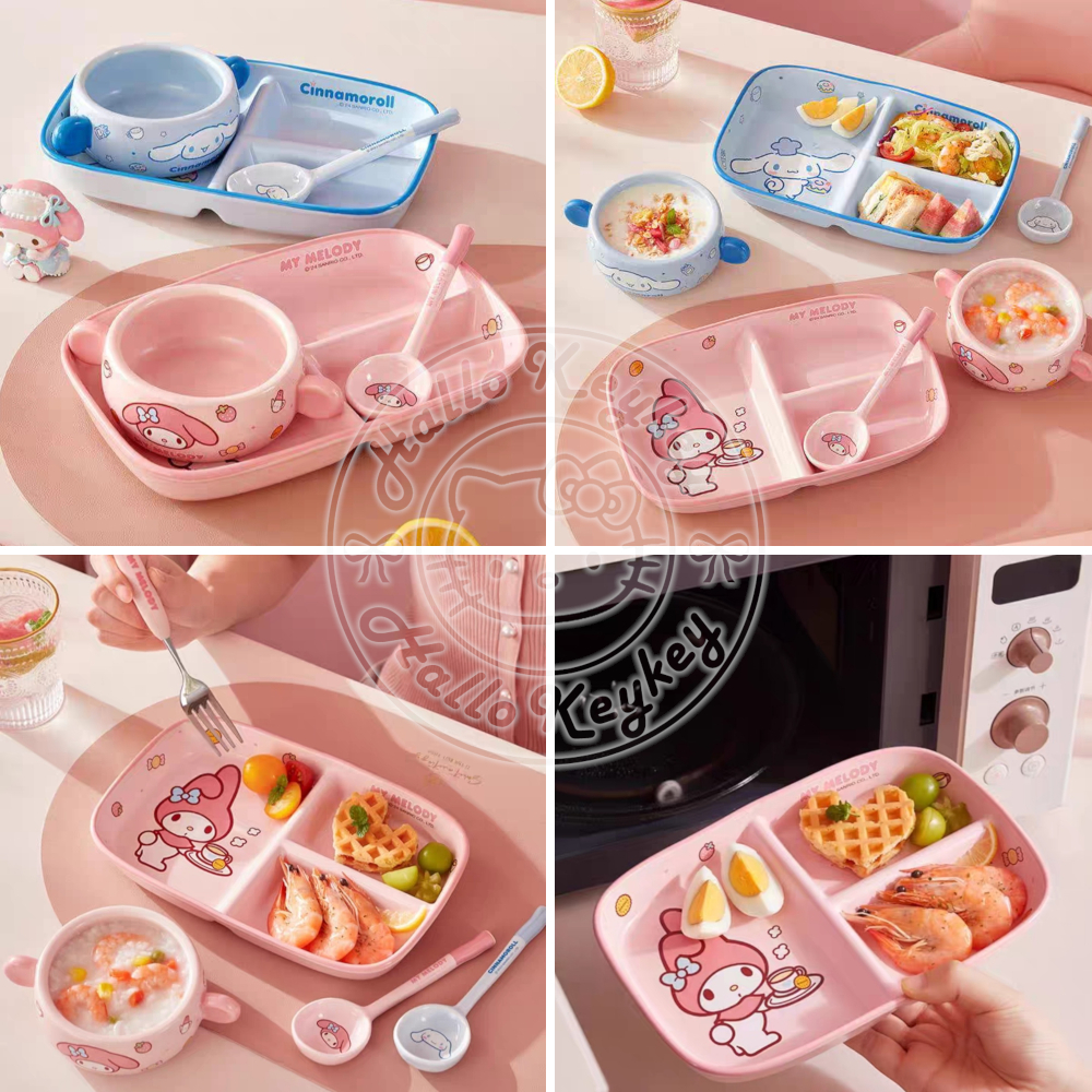 Original sanrio melody cinnamoroll 3 spoon bowl divider plate | Shopee ...