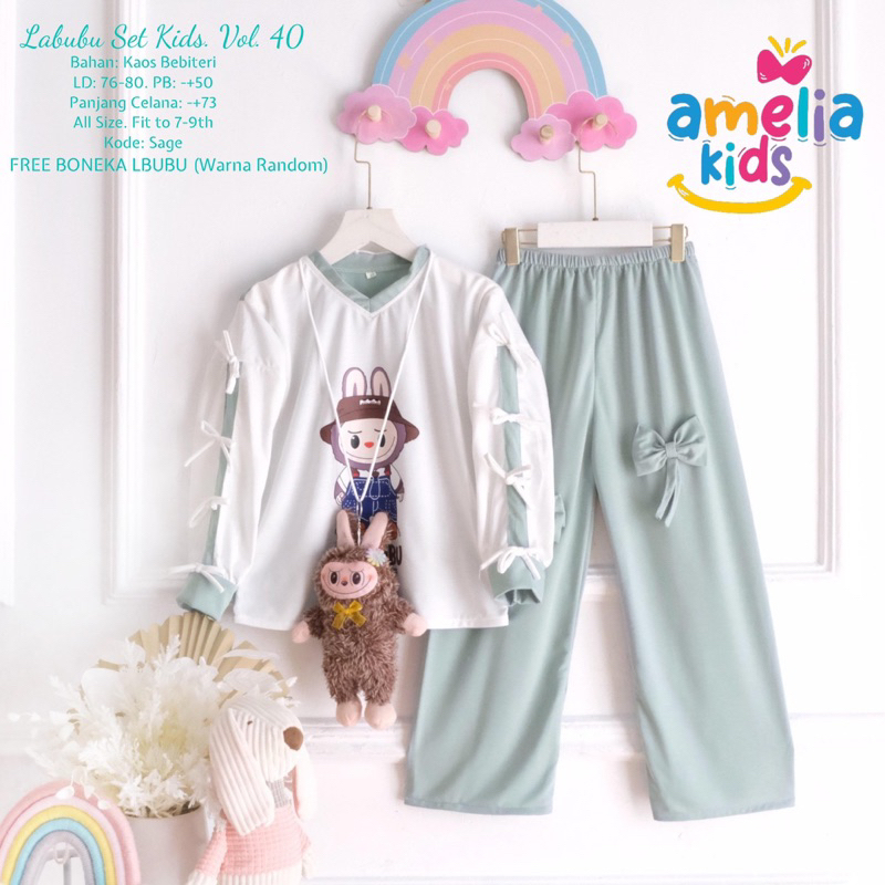 [] Labubu T-Shirt And Pants Suits For Girls Ages 2-10 Years Free Cute ...
