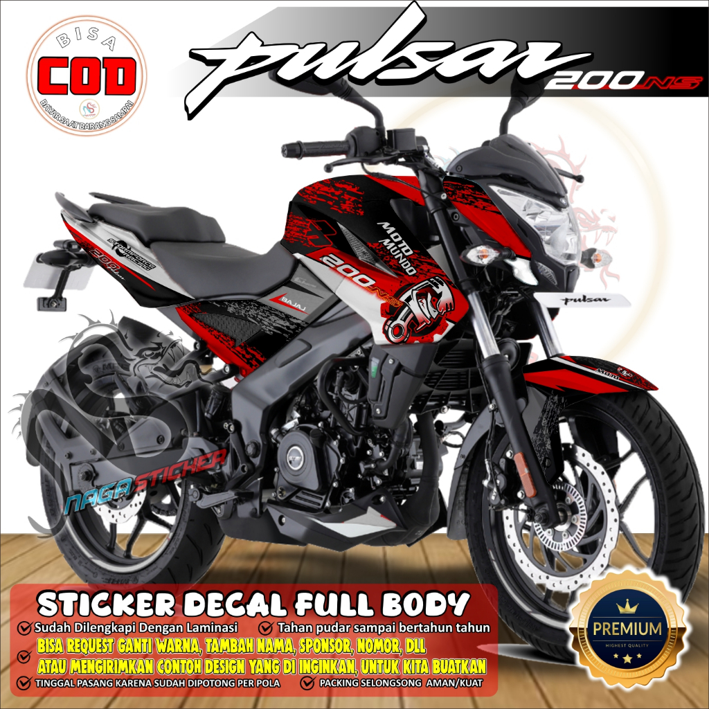 KAWASAKI Full Body Decal Sticker Pulsar NS200kawasaki Variation NS10029 ...