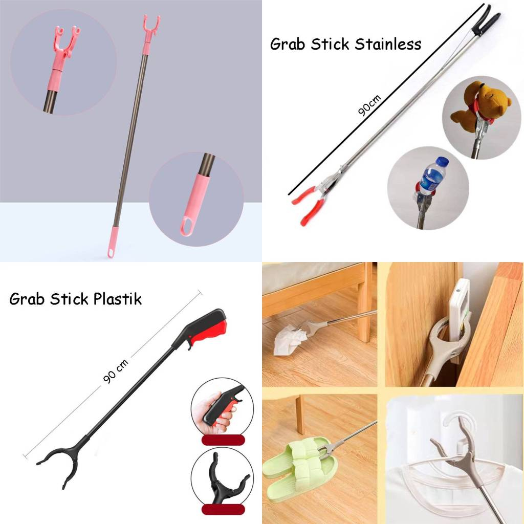 Grab stick Silver Stainless / Plastic / Clothesline stick, Garbage ...
