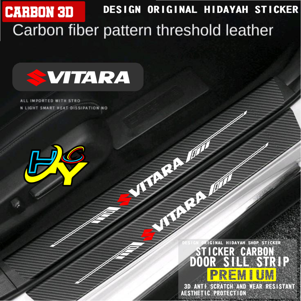 9pcs 3d carbon sill plate stickers for suzuki vitara cars 3d carbon ...