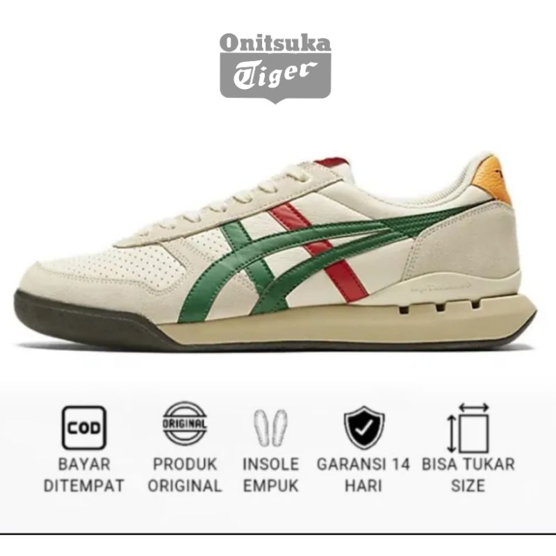 Original onitsuka tiger ultimate brich green shoes // free paper bag & t-shirt | Shopee Malaysia