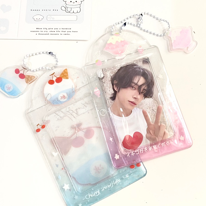 Shaved Ice Clear Photocard Holder PVC Transparent ID Card Holder Cahol ...