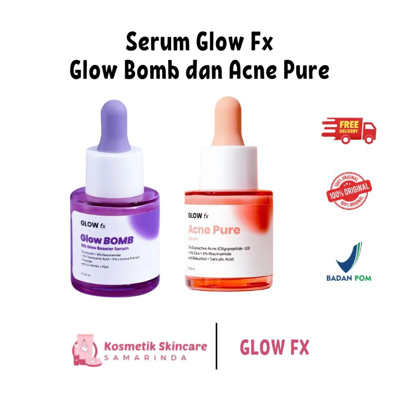 Glow Bomb Serum Glow Fx Serum Acne Pure Glow Booster Brightens and Fades Acne Scars Treats Acne ...