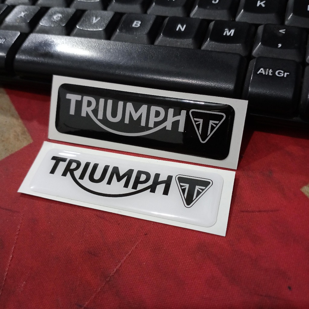 Triumph Resin Embossed Sticker Long Flexible Lycal Sticker 3D Small ...