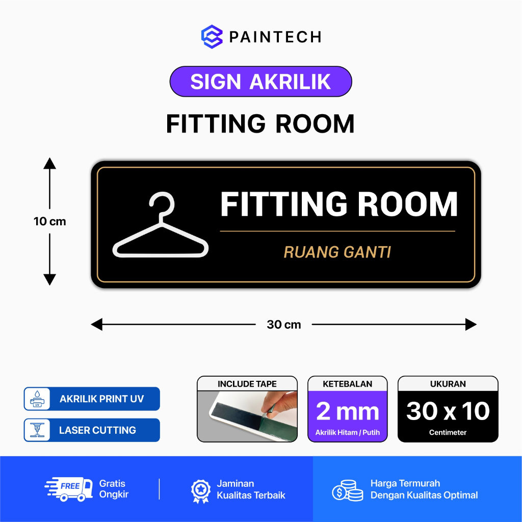 Signage Fitting Room Size 30 X 10 Acrylic Signboard Fitting Room ...