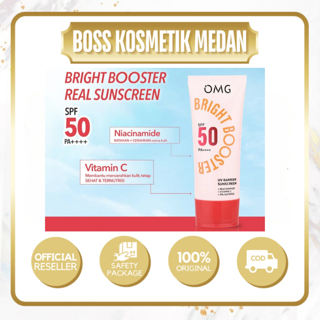 Omg (SUNSCREEN) Oh My Glow Bright Booster UV Barrier SUNSCREEN SPF 50 ...