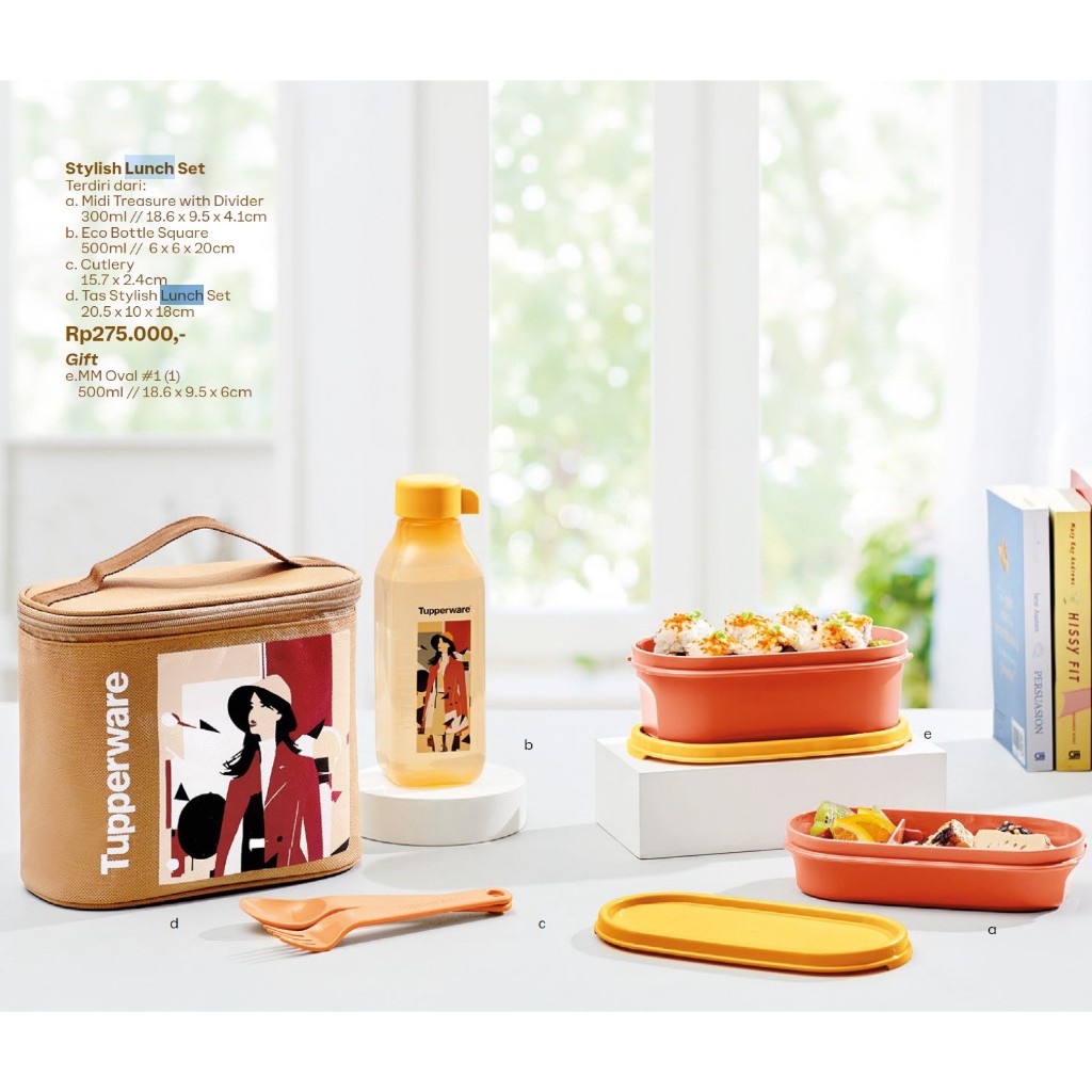 Stylish Lunch Set Tupperware Meal Box Lunch Container | Shopee Malaysia