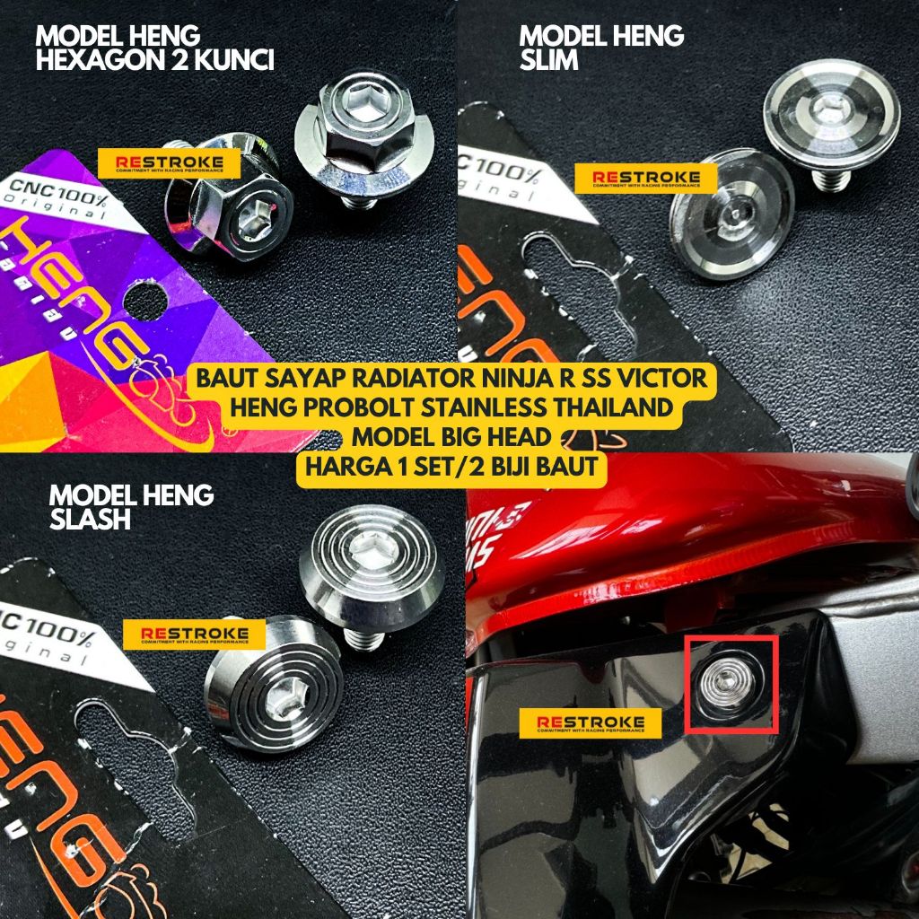 Ninja R SS KIS VICTOR KR RADIATOR WING BOLTS ORIGINAL BIG HEAD MODEL ...
