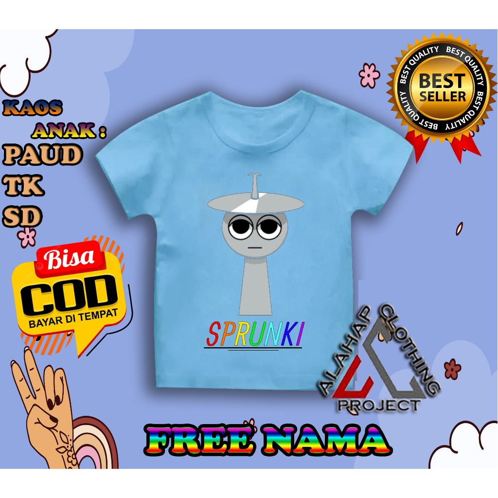 Children's T-shirt Sprunki Incredibox Character CLOKR Free Name ...