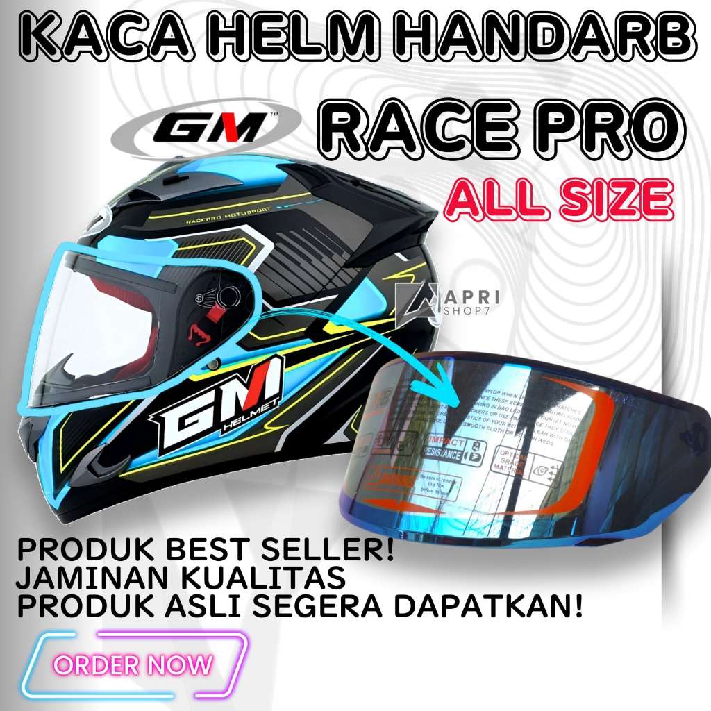 Gm RACE PRO HANDARB Flat visor Helmet glass Free stickers | Shopee Malaysia