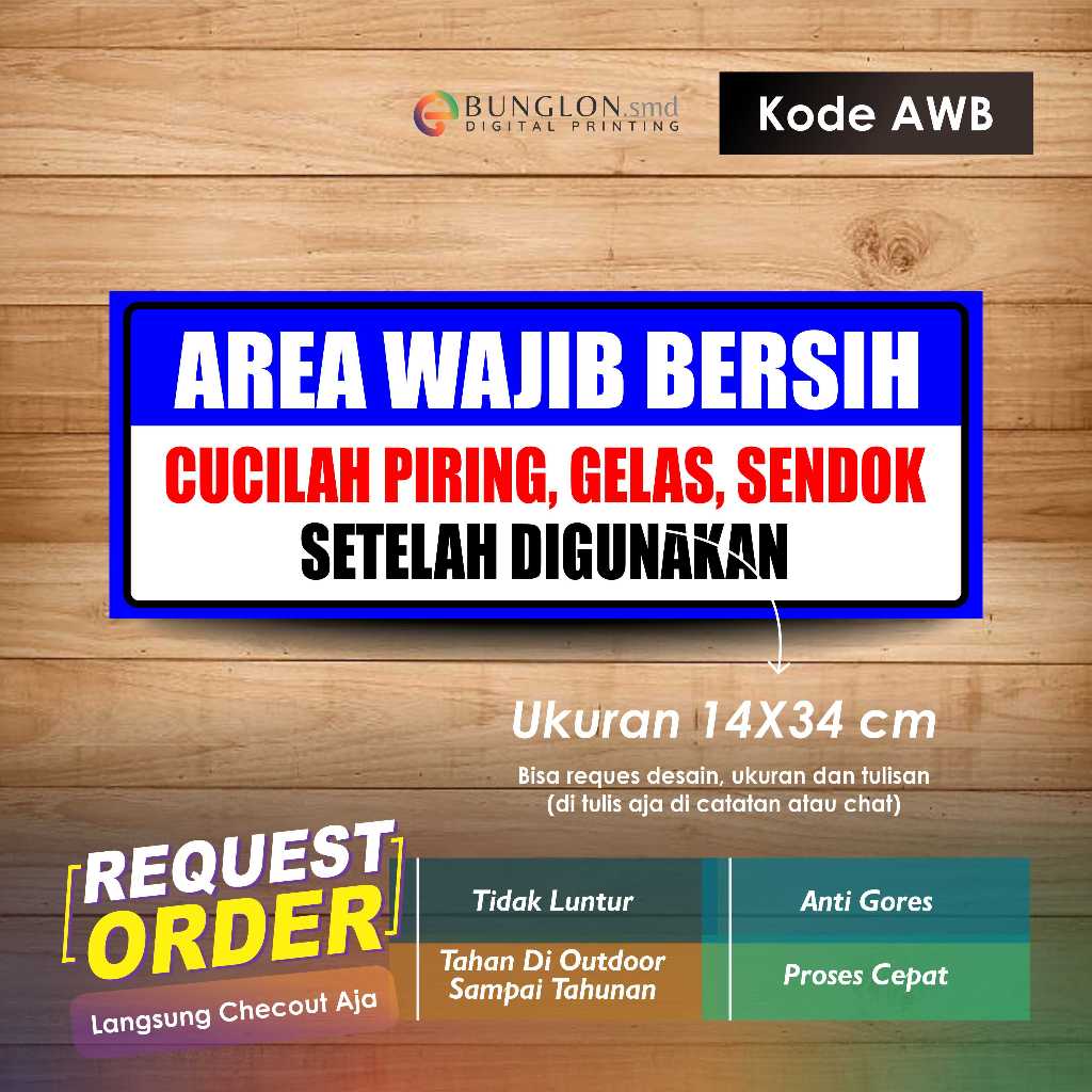 Mandatory CLEAN AREA STICKER + LAMINATED AWB CODE BLUE | Shopee Malaysia